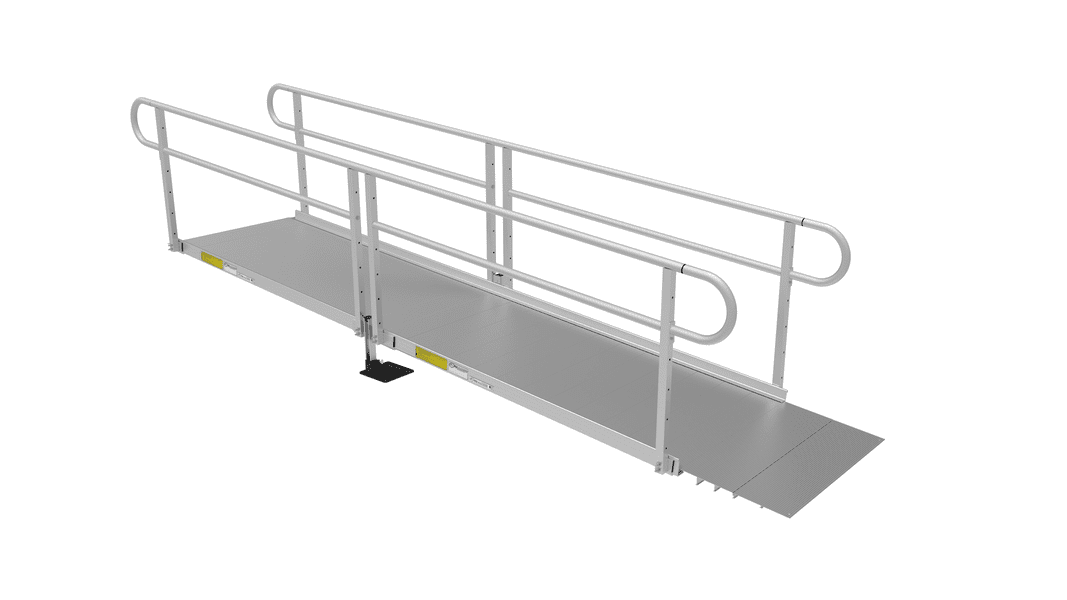 PATHWAY 3G 12 ft. Straight Aluminum Wheelchair Ramp Kit with Solid Sur ...